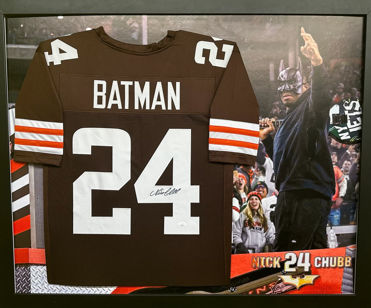 Cleveland Browns Nick "Batman" Chubb Hand Signed Autographed Custom Br ...