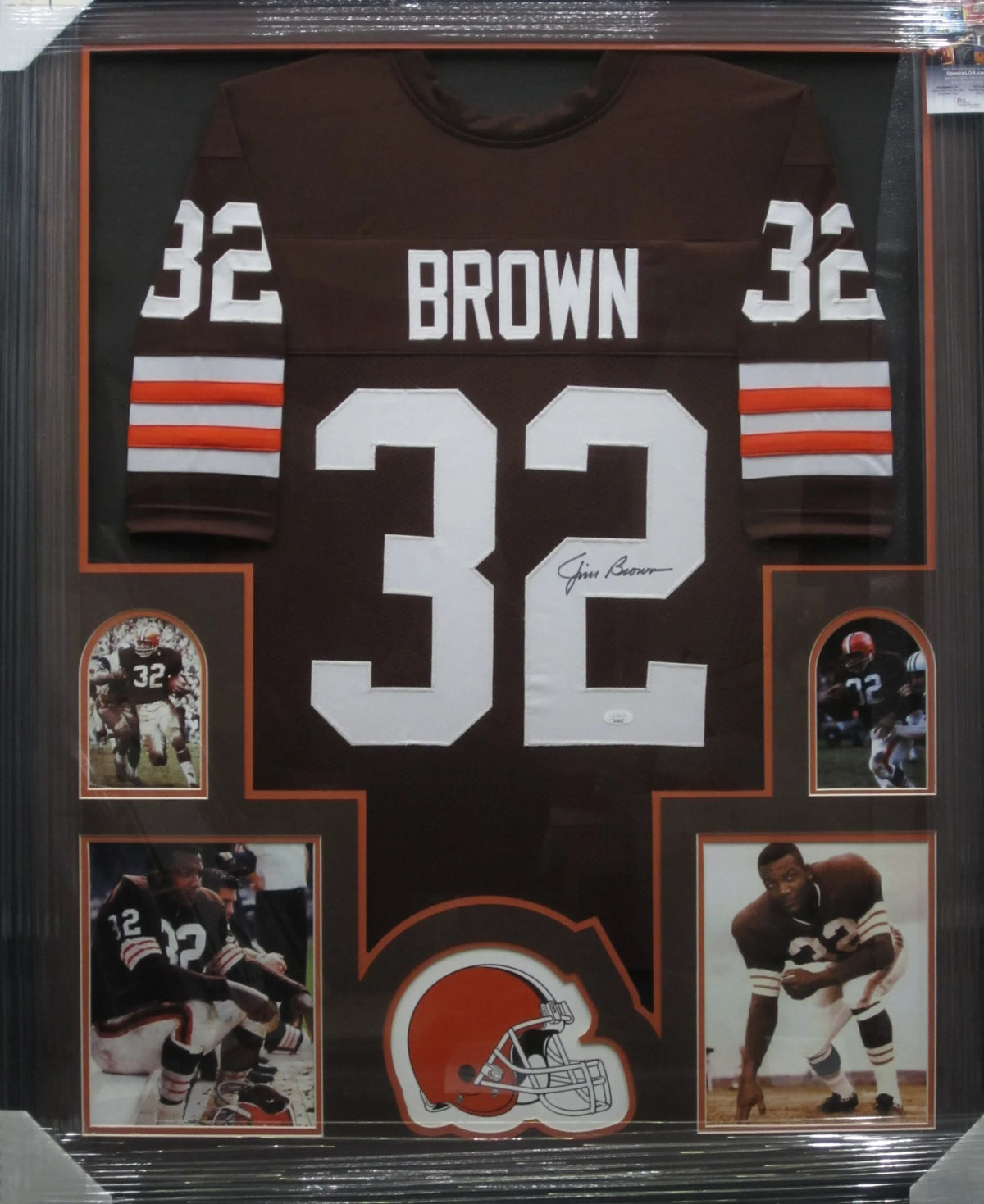 Cleveland Browns Jim Brown Hand Signed Autographed Custom Brown Jersey ...